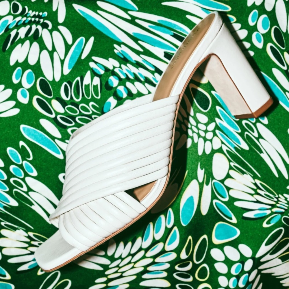 Reformation Lila Block Heeled Sandals - Gem